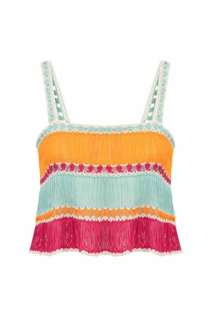 Rainbow Hand-Crochet Halter Crop Top | Women's Fashion & Outfit Ideas ...