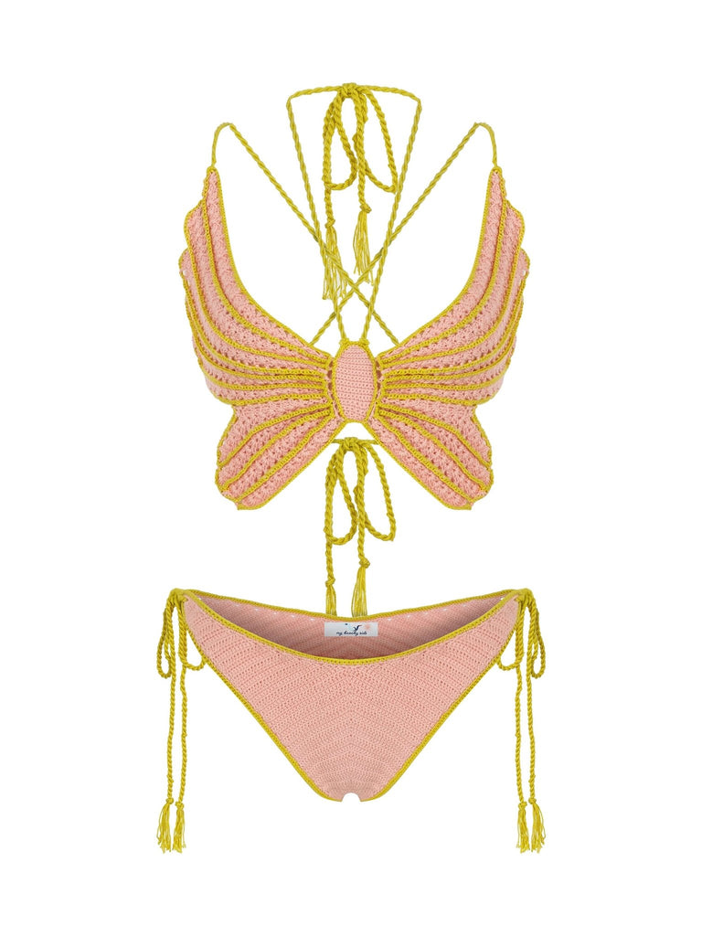 Emily In Paris Women Outfit Monarch Butterfly Hand Crochet Bikini My Beachy Side
